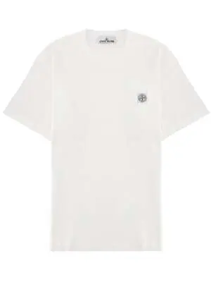 Stone Island T-shirt Con Patch Logo - White