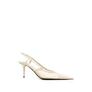 Saint Laurent Slingback Stiletto Heel - Cream