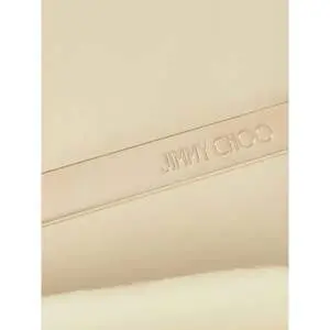 JIMMY CHOO Metallic Leather Clutch Bag With Chain Strap - Gold