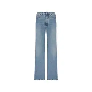 Miu Miu Cotton Washed Denim Straight Leg Jeans - Blue