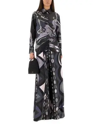 Emilio Pucci Orchid Print Silk Shirt