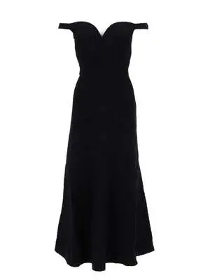 SELF-PORTRAIT Boucle Midi Dress - Black