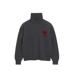 AMI Paris Grey Sweaters & Knitwear Jumpers