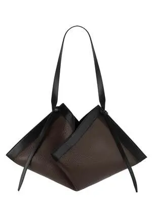Yuzefi Leather Handheld Bag - Brown