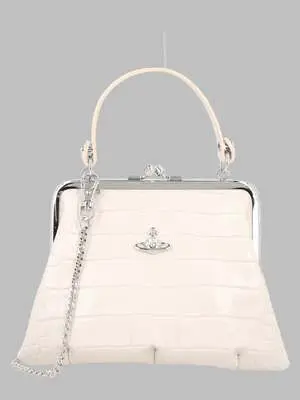 VIVIENNE WESTWOOD Croc Effect Top Handle Bag - Cream
