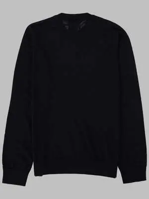 Giorgio Armani Virgin Wool Crewneck Sweater - Blue