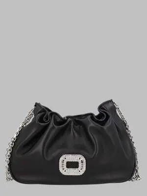 ROGER VIVIER Embellished Chain Shoulder Bag - Black