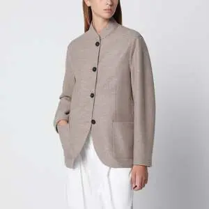 Harris Wharf London Melange Wool Jacket - Cream