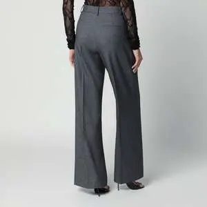 Andamane Grey Wide-leg Tailored Trousers