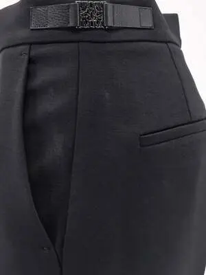Max Mara Stretch Virgin Wool Trousers With Monogram Detail - Multicolor