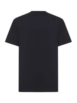 Burberry Cotton T-shirt With Check Applique - Black