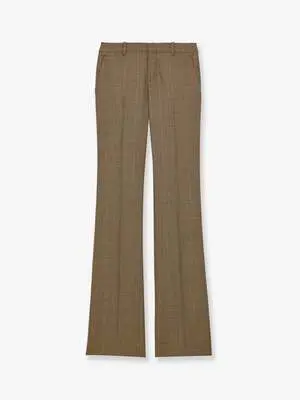 Saint Laurent Prince Of Wales Certified Wool Trousers - Multicolor