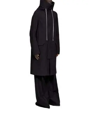 Rick Owens Long Cotton Parka With Hood