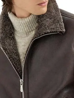 Brunello Cucinelli Shearling Bomber Jacket