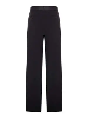 Giorgio Armani Palazzo Trousers In Compact Wool With Pleats