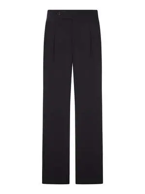 Giorgio Armani Double-pleated Virgin Wool Trousers - Black