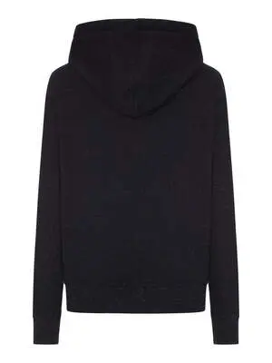 Rick Owens Zip-up Cotton Sweatshirt With Melange Hoodie