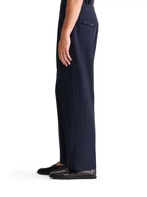 Giorgio Armani Oversized Virgin Wool Trousers With Front Pleats