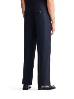 Giorgio Armani Oversized Virgin Wool Trousers With Front Pleats