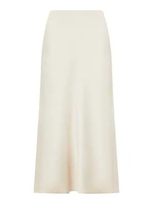 Brunello Cucinelli Pencil Fluid Skirt In Cady Satin - Cream