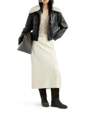 Brunello Cucinelli Fluid Pencil Skirt In Cady Satin