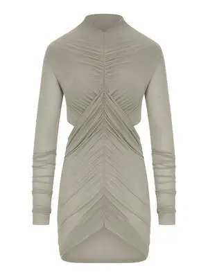 Rick Owens Rick Owens Long Draped Viscose T-Shirt With Long Sleeves Cream