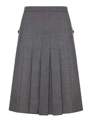Prada Pleated Mat Skirt - Gray