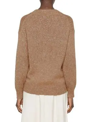 Brunello Cucinelli Half Rib Cotton Sweater With Sequins