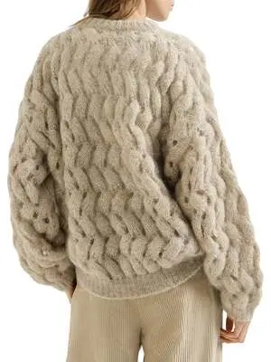 Brunello Cucinelli Dazzling Zigzag Cable Sweater