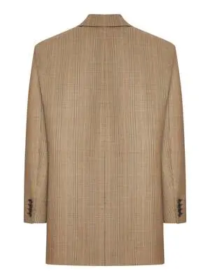 Saint Laurent Prince Of Wales Houndstooth Wool Jacket