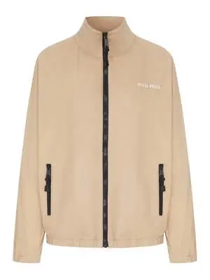 Miu Miu Blouson In Gabardine Washed - Cream