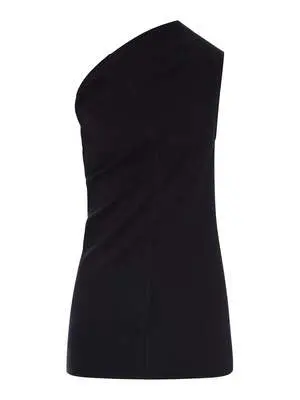 Rick Owens Athena One-shoulder T Top With Shaped Seams - Black