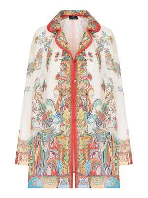 Etro Silk Shirt Printed With Paisley Pattern - Cream