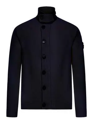 Stone Island Lambswool Zip-up Sweater - Blue