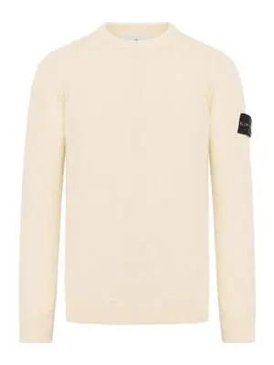 Stone Island Melange Effect Crew Neck Sweater - Cream