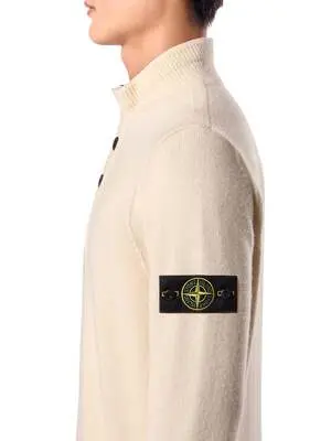 Stone Island Regular Fit Lambswool Sweater - Cream