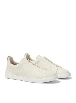 Zegna Triple Stitch Leather Sneaker