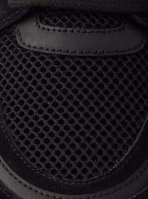 Prada Leather And Fabric Lace-up Sneakers