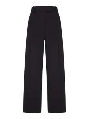 Giorgio Armani High-waisted Palazzo Trousers In Fabric - Black