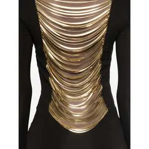 Cult Gaia Long Sleeve Embellished Floor-length Dress