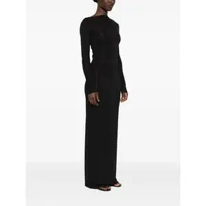 Cult Gaia Long Sleeve Embellished Floor-length Dress