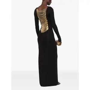 Cult Gaia Long Sleeve Embellished Floor-length Dress