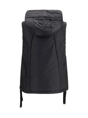 Max Mara Hooded Padded Vest In Water Repellent Canvas - Black