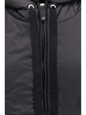 Max Mara Hooded Padded Vest In Water Repellent Canvas - Black