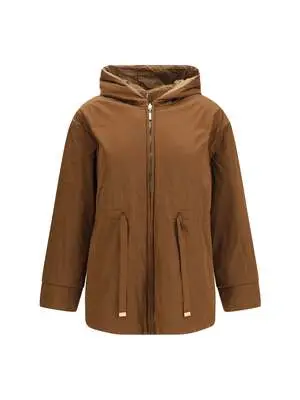 Max Mara Reversible Padded Parka In Radzmir And Water Repellent Canvas - Brown