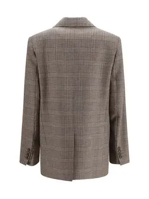 Max Mara Checked Pattern Wool Blazer