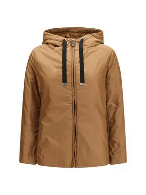 Max Mara Hooded Padded Jacket In Water-repellent Canvas - Cream