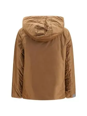 Max Mara Hooded Padded Jacket In Water-repellent Canvas - Cream