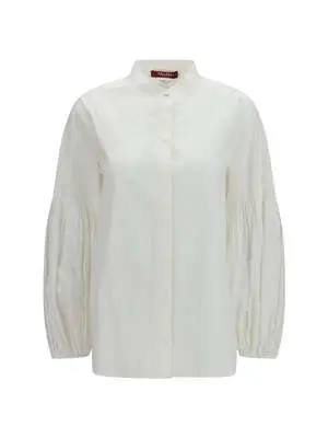 Max Mara Silk Balloon Sleeve Blouse - White