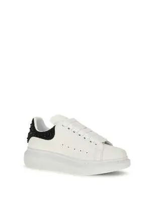 Alexander McQueen Oversized Sneakers With Crystal Embellished Suede Heel